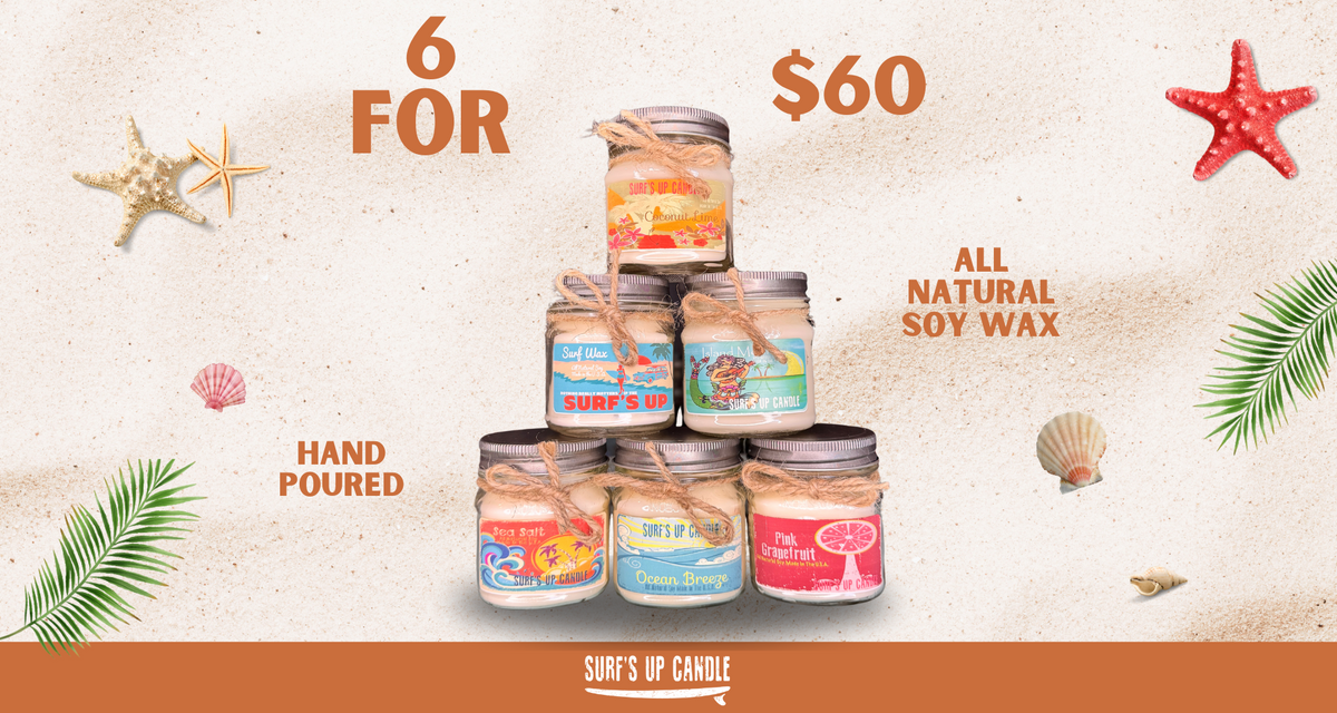 Surf's Up Candle - All Natural Hand-Poured Soy Scented Candles