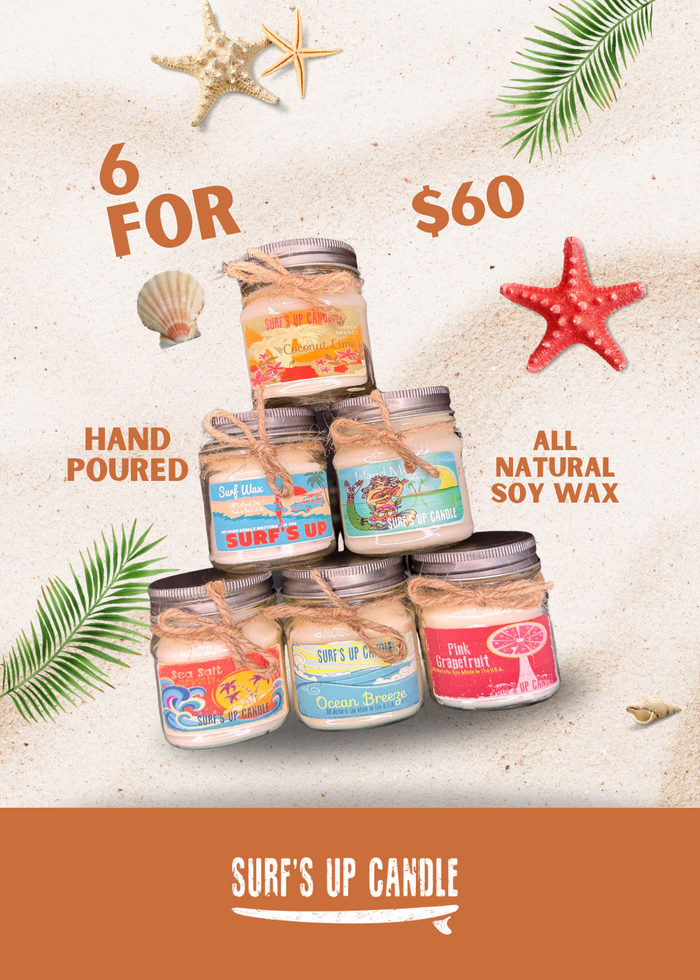 Surf's Up Candle - All Natural Hand-Poured Soy Scented Candles