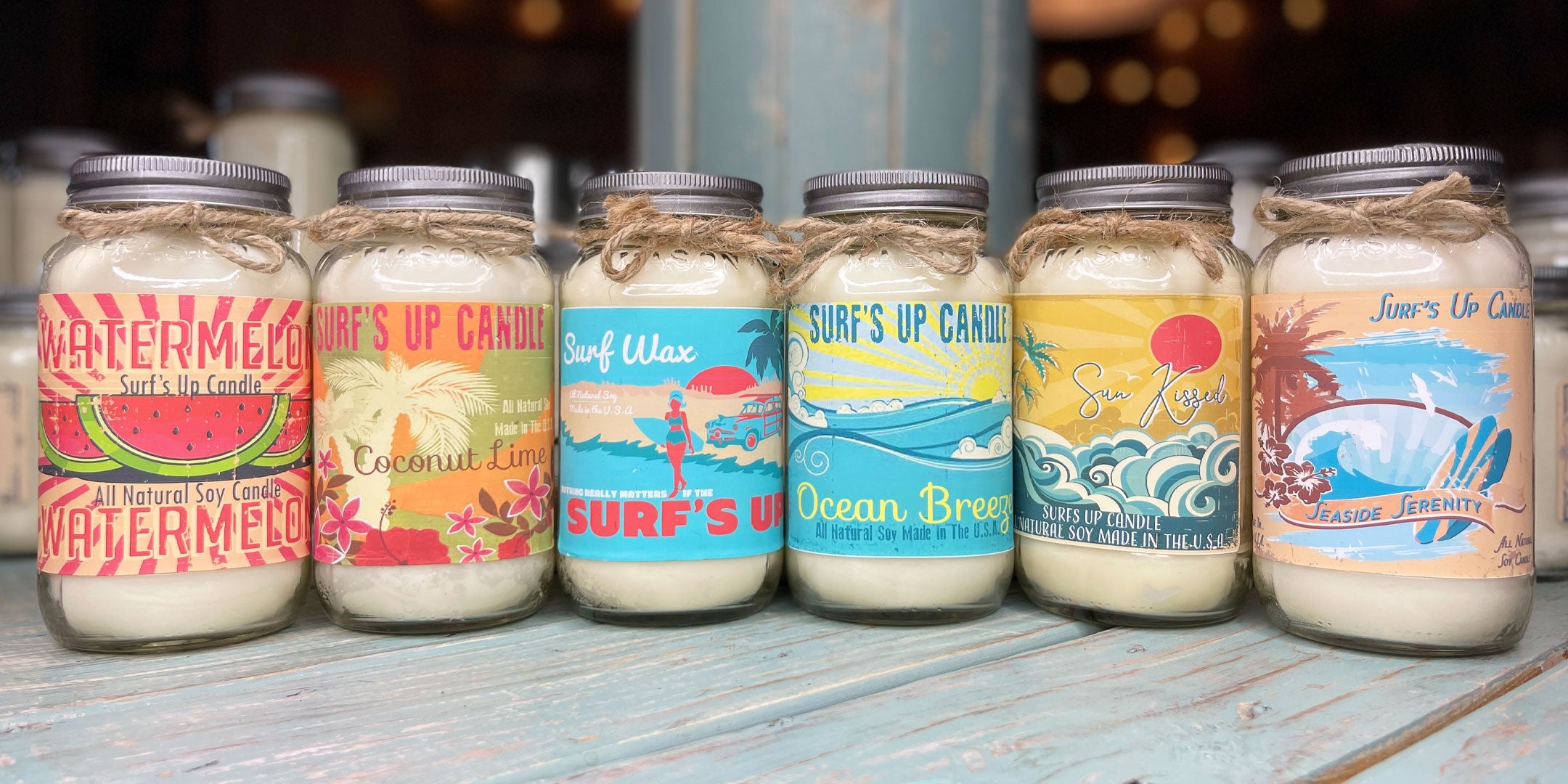 Surf's Up Candle - All Natural Hand-Poured Soy Scented Candles